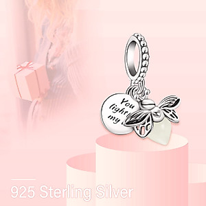 MITSOKU 925 Sterling Silver Charms for Bracelets Necklaces Glow-in-the-dark Firefly Dangle Pendants Beads Charms Jewelry Gift for Women