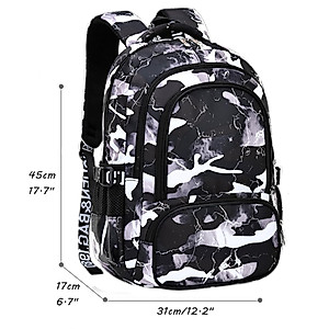 Ladyzone Camo School Backpack Lightweight Schoolbag Travel Camp Outdoor Daypack (Camouflage Blue（NS）)