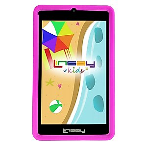 LINSAY Kids Tablet PC Newest Android 10 WiFi Kid-Proof Quad Core 2GB RAM+ 32GB of Internal Storage up to 256 GB External SD Card. Learning Device, Millions of Apps- Dual Camera Google Certified -Pink