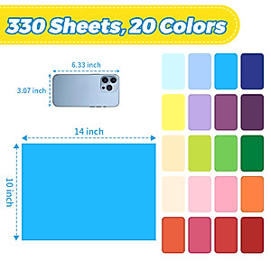 Simetufy 330 Sheets Tissue Paper for Gift Bags, 20 Colors 14 x 10 Inch Art Tissue Paper Bulk, Gift Wrapping Tissue Paper for Crafts, Holiday, Birthday, Halloween, Christmas and DIY Project