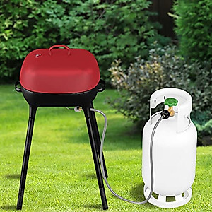 Generep 5 Feet Stainless Steel Braided Propane Adapters Hose Convert Connects 1lb Portable Appliance to 1-20 lb Propane Tank,Safe and Durable