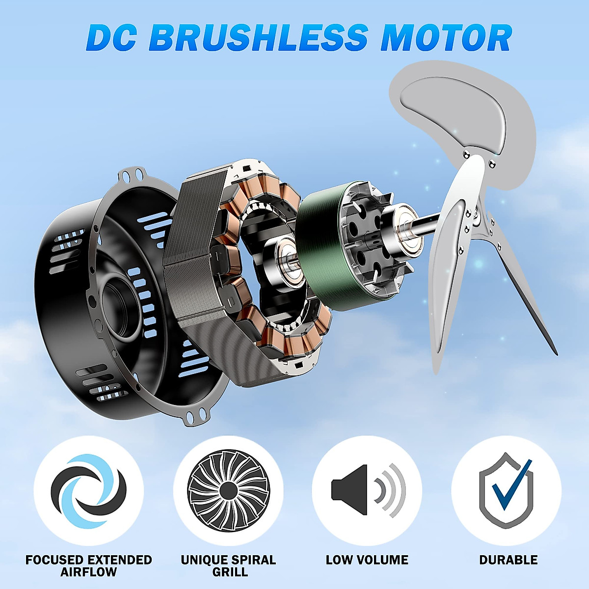 Bestronair 16 Inch 4800 CFM High Velocity Powerful Turbo Floorl Fan, Full-Size Whole Room Air Circulator Fan with 3-Speed Wind Adjustment and 360° Adjustable Angle for Shop Gym Garage Living Room