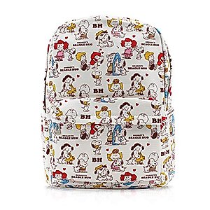 FINEX Snoopy White Canvas Casual Daypack with 15 in Laptop Storage Compartment