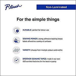 Brother MK221 Genuine P-Touch Tape 9mm (Black on White)