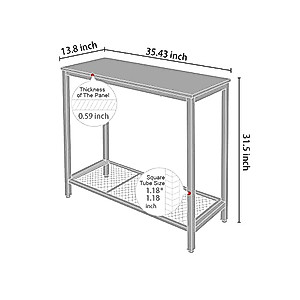 AZL1 Life Concept Industrial Console, Sofa, Entryway and Living Room Sofa & Console Tables, 35.4 inches, Rustic Brown