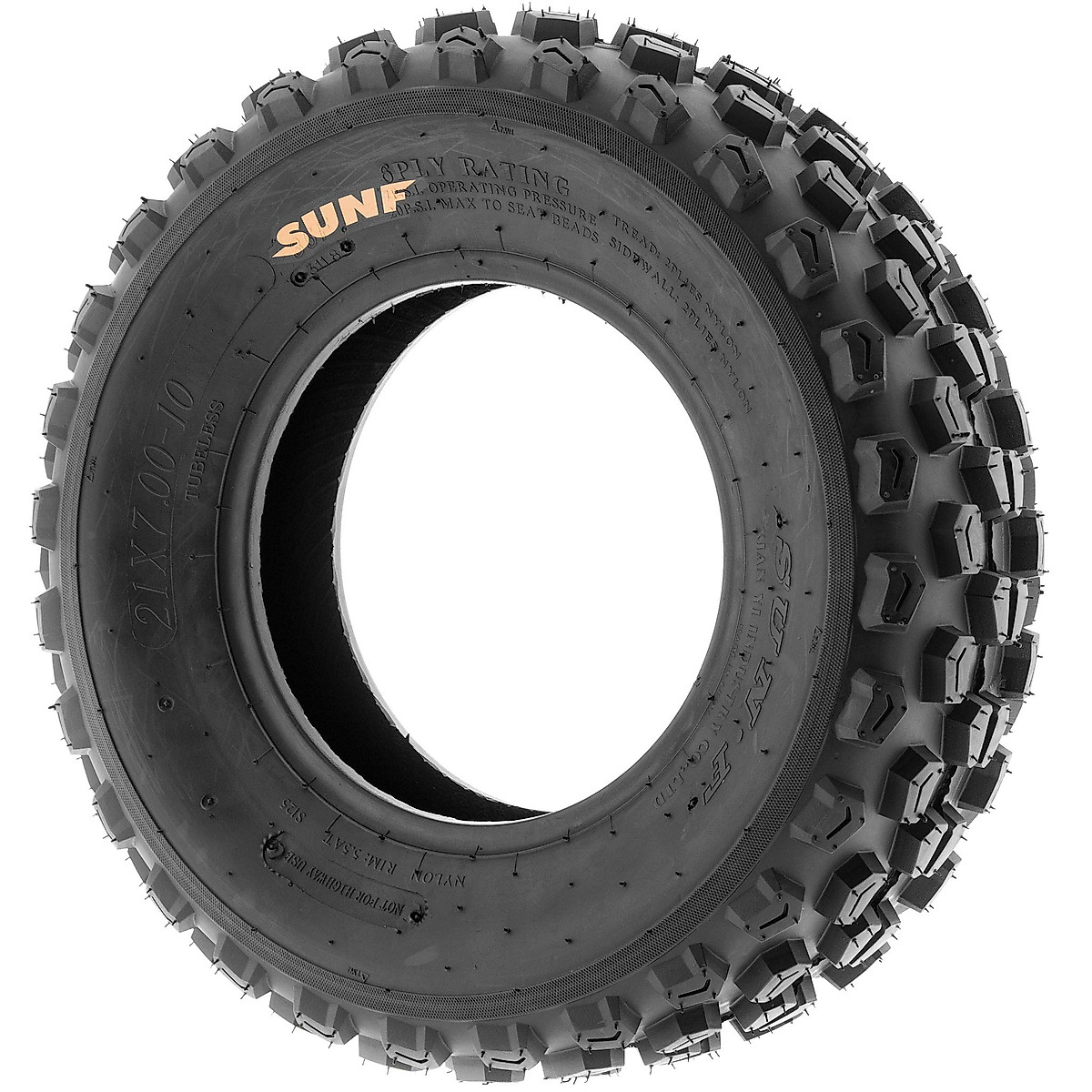 SunF A017 21x7-10 ATV/UTV XC-Sport Tires, 6-PR (Set Pair of 2)