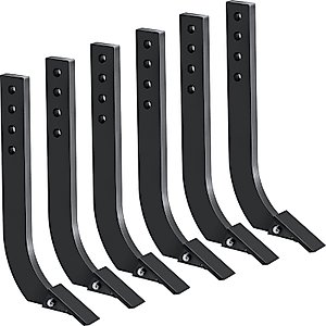 VEVOR Box Blade Shank, 18'' Scarifier Shank, 4 Holes Box Scraper Shank, Ripper Shank with Removable Tapered Teeth and Pins, Adjustable Shanks Assembly for Replacement, Digging, Plowing, 6PCS