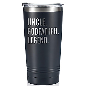 Onebttl Godfather Gifts from Godchild - 20oz Stainless Steel Insulated Tumbler Travel Mug, Funny Gift Idea for Best Uncle Legend on Christmas, Birthday