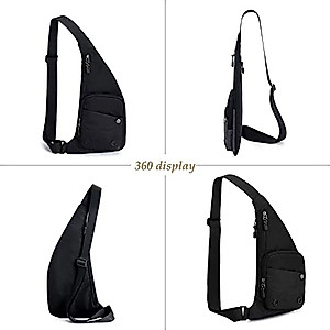Sling Bag Fashion Crossbody Personal Pocket Bag Sport Chest Backpack Anti-Thief Slim Shoulder Bag Casual Daypack for Men Women Travel Outdoor. (Black)