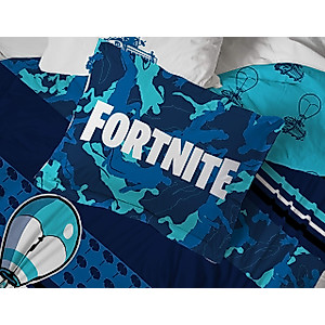 Jay Franco Fortnite Battle Bus 5 Piece Twin Bed Set - includes Reversible Comforter & Sheet Set Bedding - Super Soft Fade Resistant Microfiber (Official Fortnite Product)