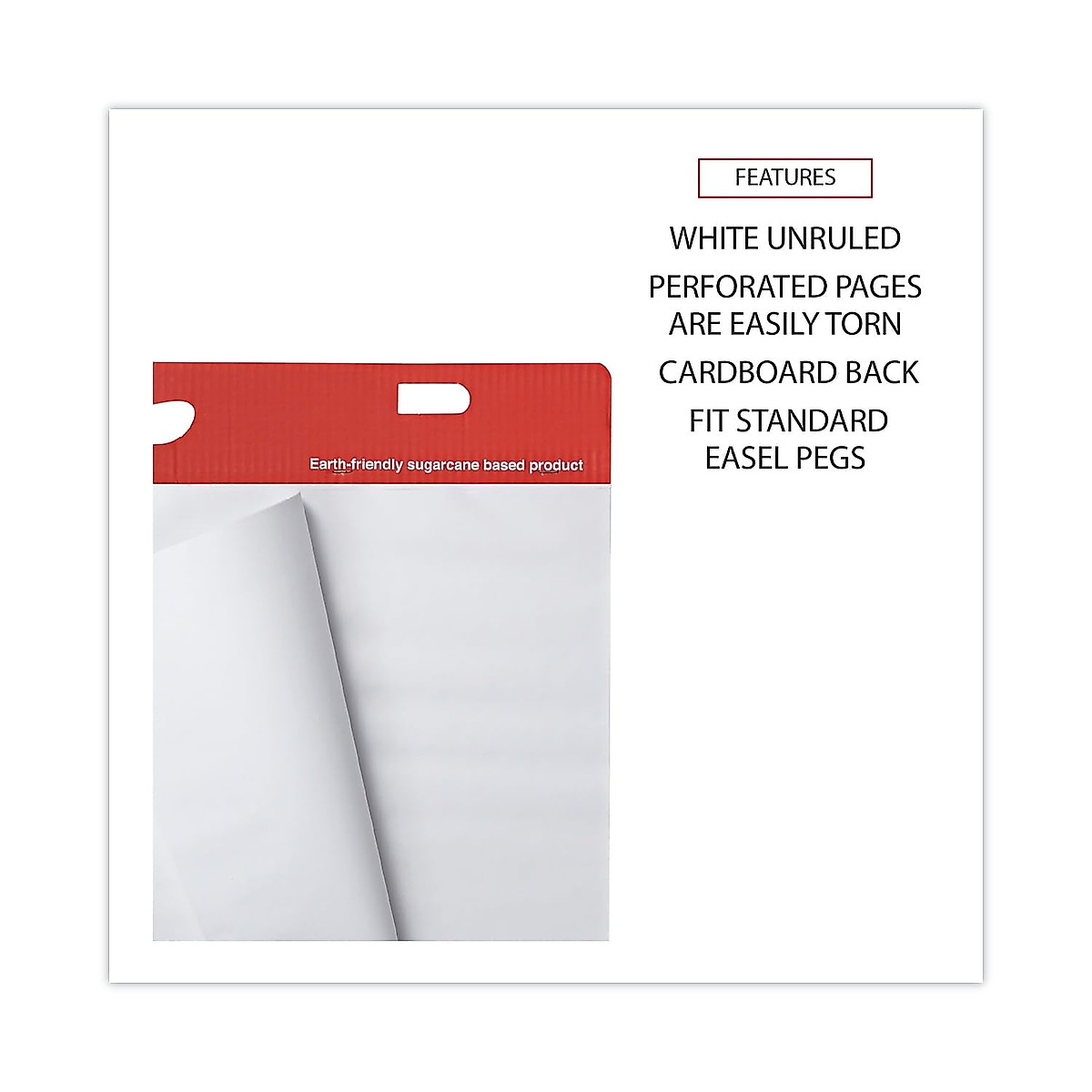 Universal UNV45600 27 in. x 34 in. Renewable Resource Sugarcane Based Easel Pads - Unruled, White (50 Sheets/Pad, 2 Pads/Carton)