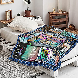 Volleyball Gifts, Volleyball Blanket for Women Men 60"X50", Volleyball Gifts Things for Teen Girls Team Coach, Volleyball Senior Night Gifts Party Favors, Soft Throw Blanket for Couch Bed