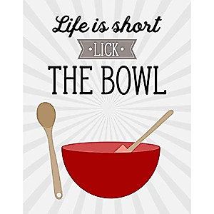 Red Retro Vintage Kitchen Wall Art Prints - Set of 4-8x10 UNFRAMED Gray, Red & White Kitchen Utensil Prints Perfect for Rustic, Modern Farmhouse, Country Decor.