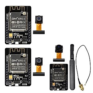 Aideepen 2PCS ESP32 DC 5V Dual-core WL with OV2640 Camera TF Card Module+ESP32-CAM +Antenna +IPEX to RP-SMA