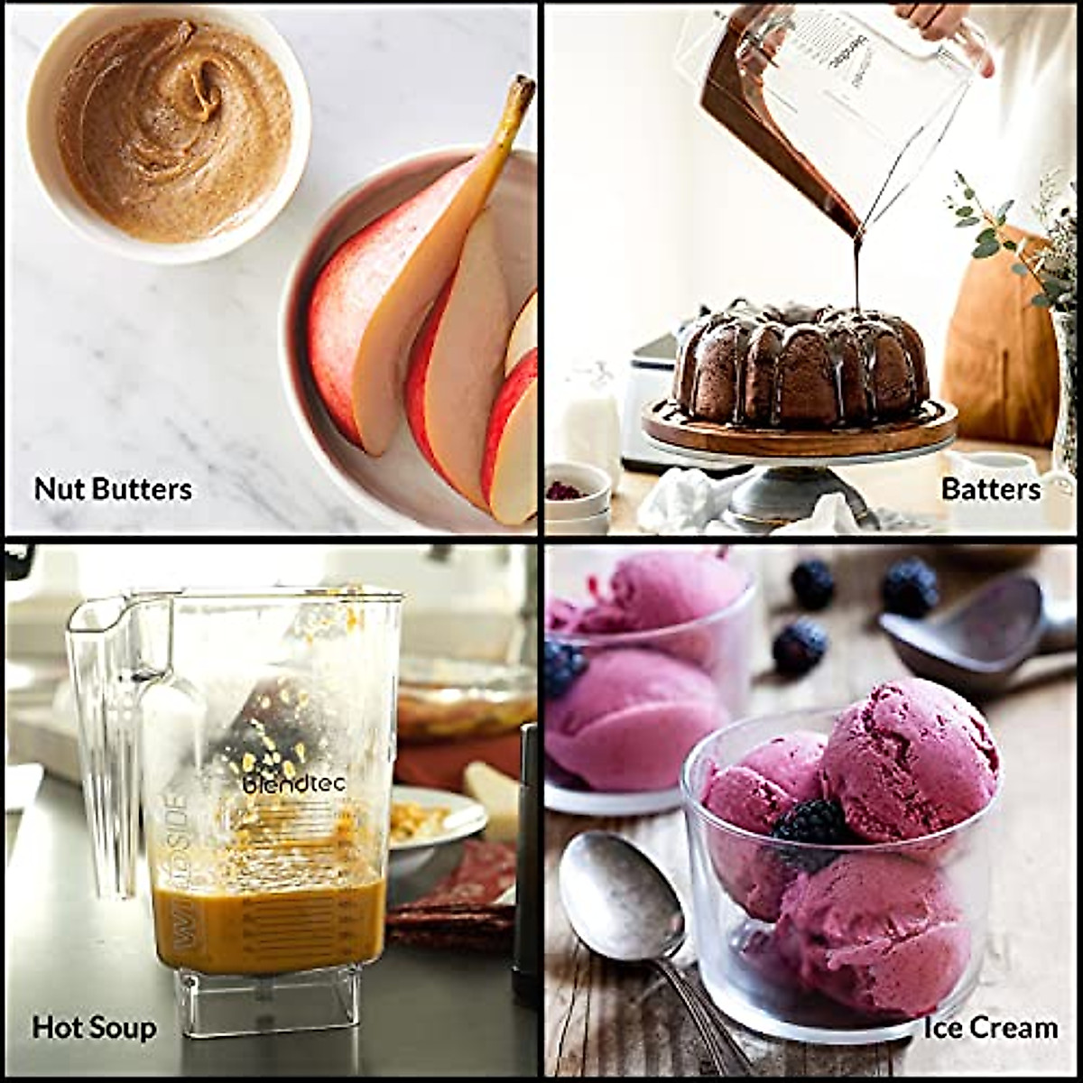 Blendtec Classic 575 Blender wtih WildSide+ Jar (96 oz) and Spoonula Spatula Bundle, Professional-Grade Power, Self-Cleaning, 4 Pre-Programmed Cycles, 5-Speeds, White