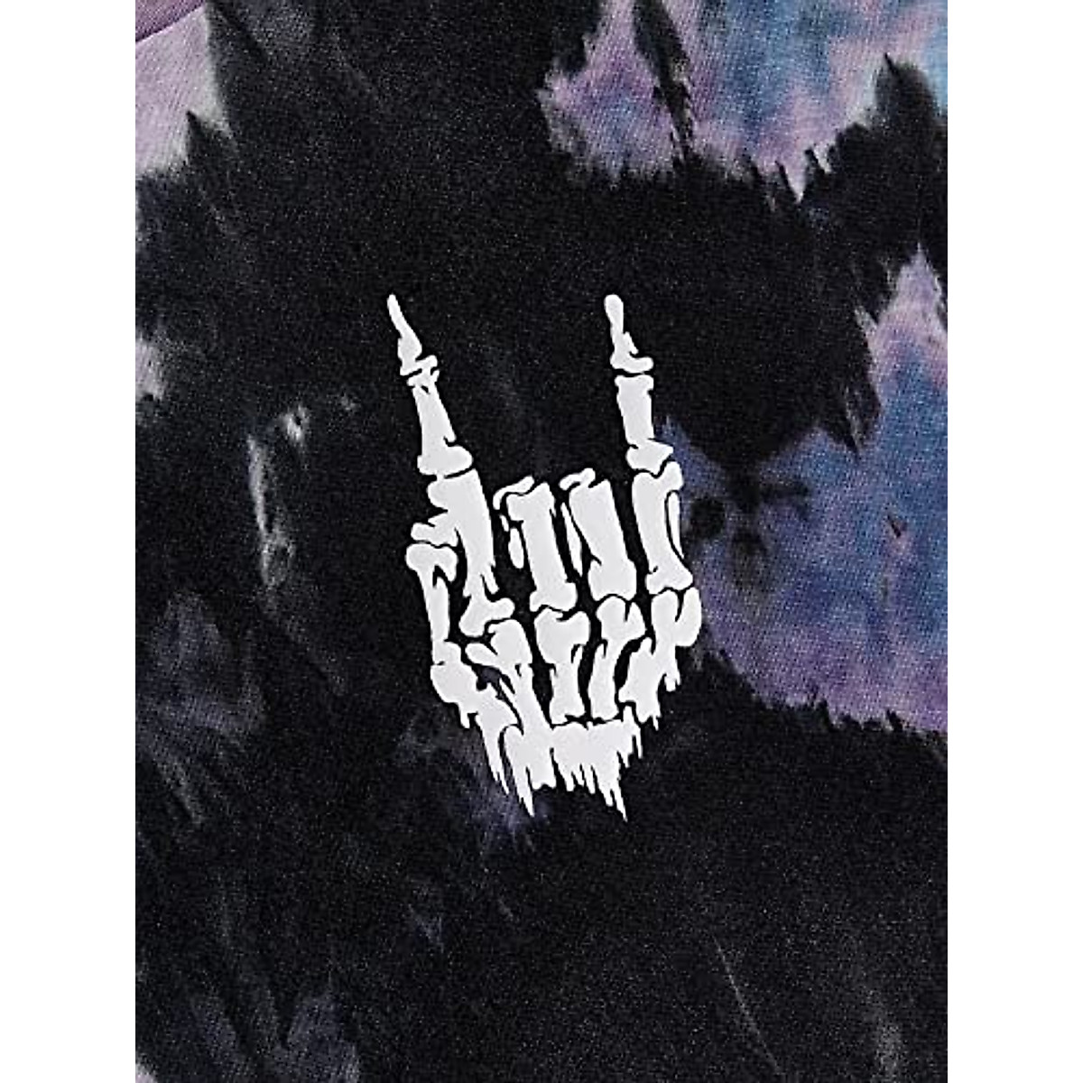 Verdusa Men's Tie Dye Short Sleeve Round Neck Tee Top Black Purple M