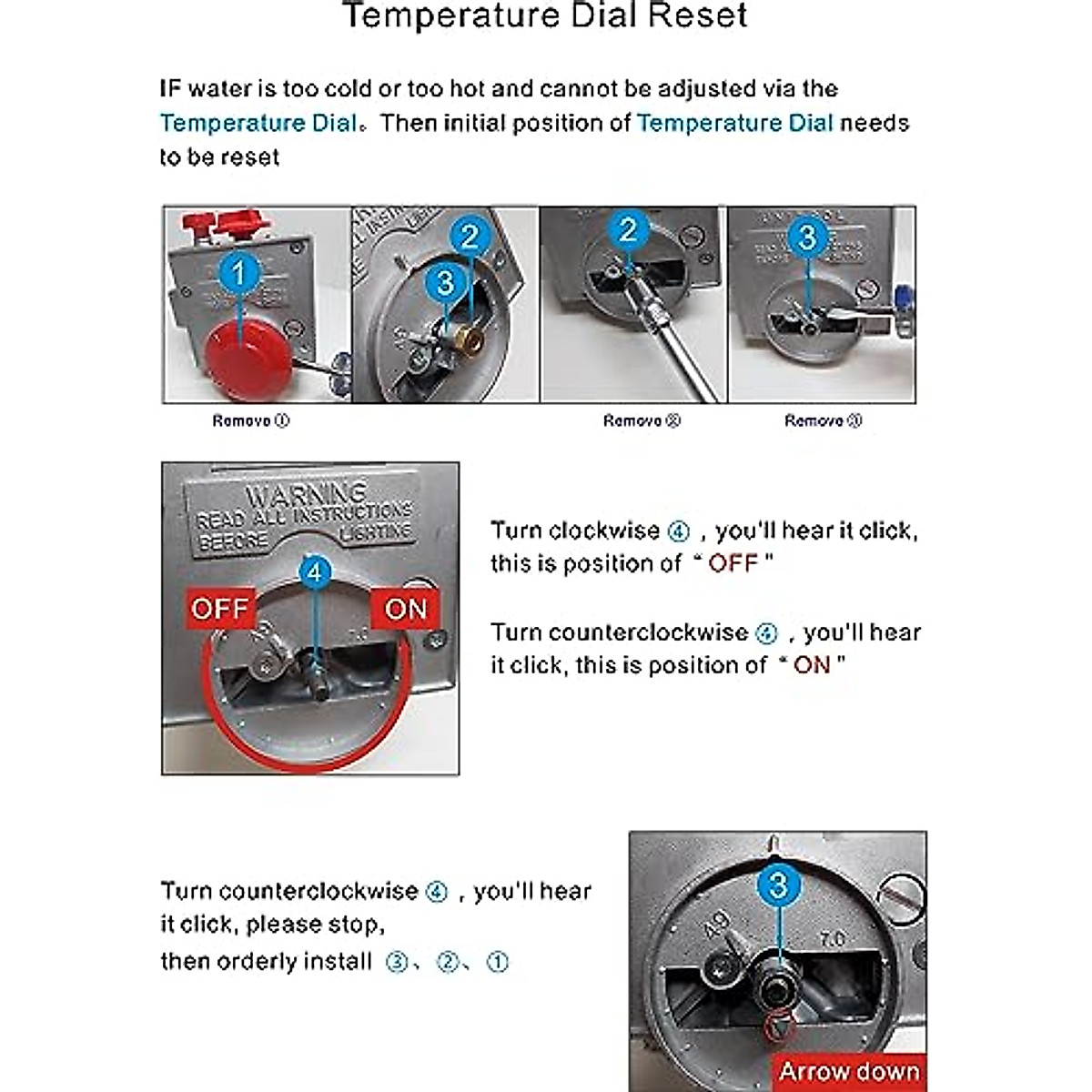 110-326 Natural Gas Water Heater Thermostat. Gas Water Heater Valve JXHONG