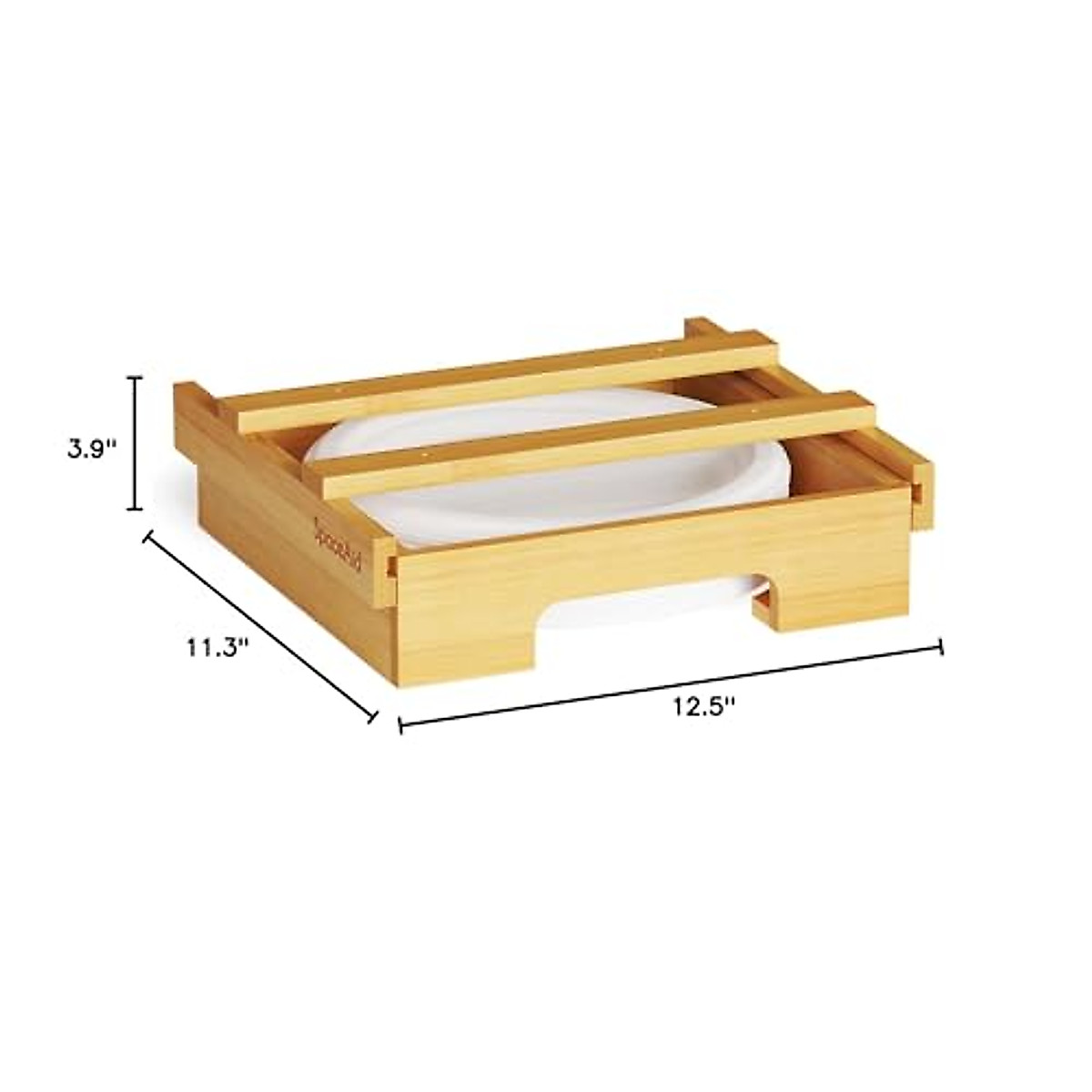 SpaceAid 10-inch Paper Plate Dispenser, Under Cabinet Bamboo Plates Holder, Kitchen Counter Vertical Plate Dipensers Holders Countertop Caddy (for 10 inches Plates, Bamboo)