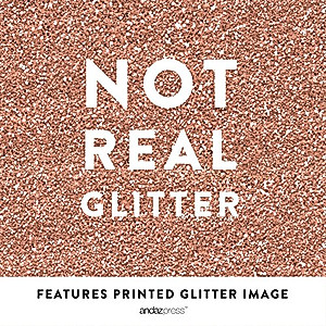 Andaz Press Rose Gold Faux Glitter Background Bridal Shower Bachelorette Party Banner Decorations, Vino Before Vows, Approx 5-Feet, 1-Set, Wine Alcohol Bubbly Champagne Hanging Pennant Decor Backdrop