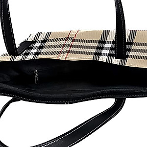 RODAILYCAY Leather Handbag for Women Large Capacity Top Handle Satchel Bucket Purses Shoulder Bag Classic Glen Plaid