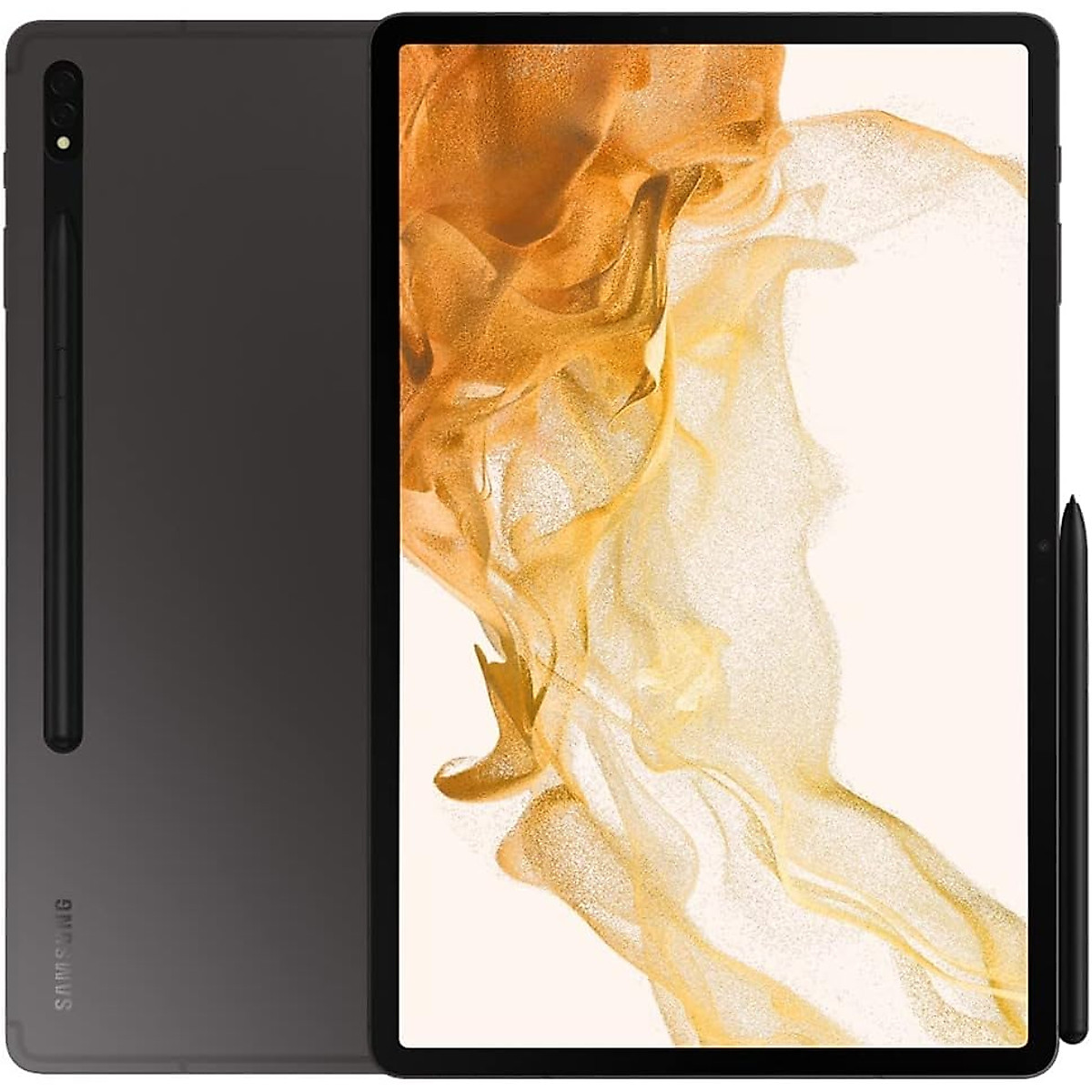 SAMSUNG Galaxy Tab S8+ Plus w/Low Latency S-Pen 256GB 12.4’’ 120Hz AMOLED, Snapdragon 8 (4nm), Android 12 Wi-Fi Tablet SM-X800 US Model (w/Fast 25W Charging Cube, Graphite)