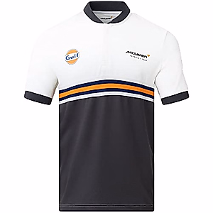 McLaren F1 Gulf Collaboration Men's Classic Striped Polo Shirt White