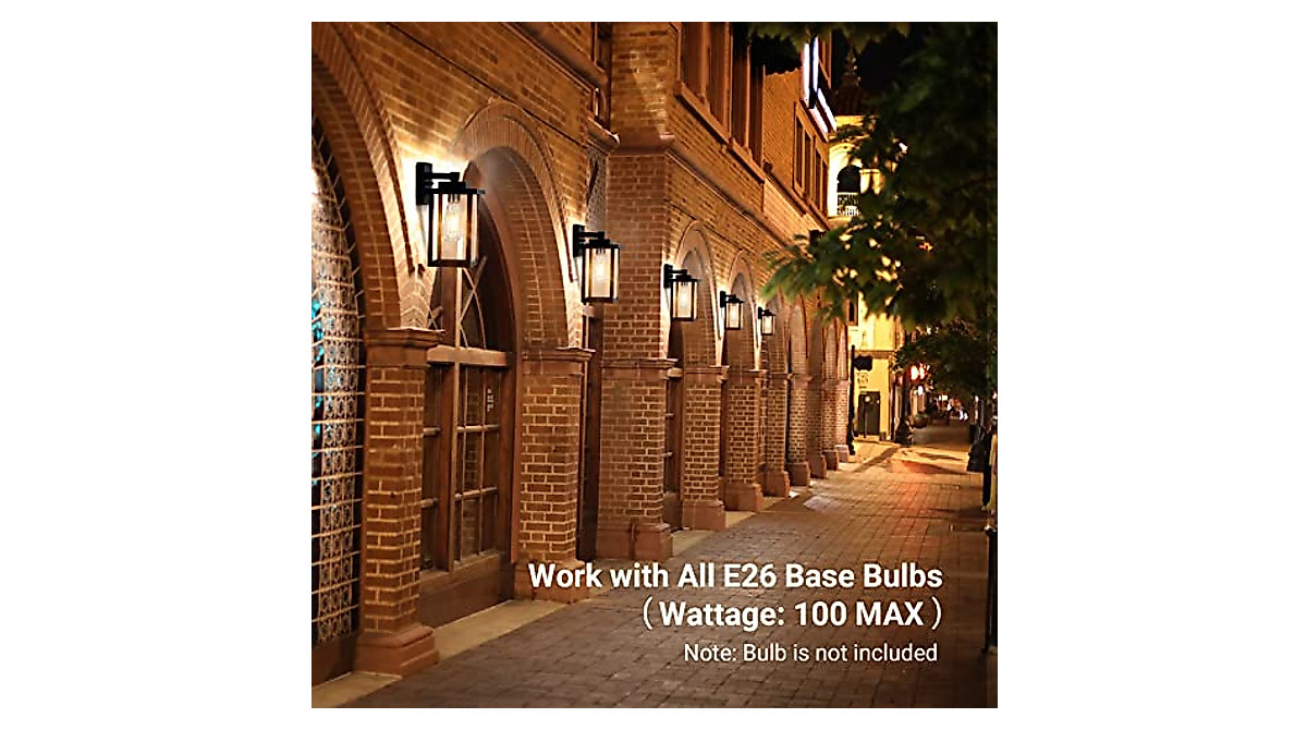 WIHTU Outdoor Porch Lights Fixtures Wall Mount, Dusk to Dawn Outdoor ...
