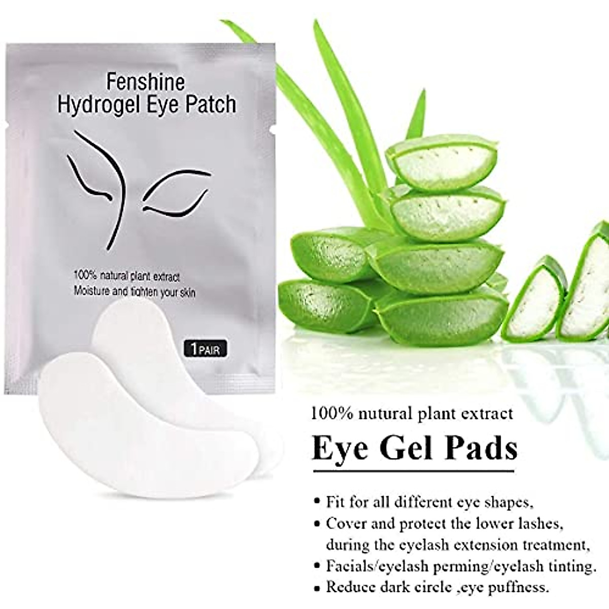 Fenshine 200 Pairs Eyelash Extension Eye Pads Lint Free Hydrogel Eye Patches Professional Under Eye Gel Pads for Lash Extensions Supplies (200 Pairs)…