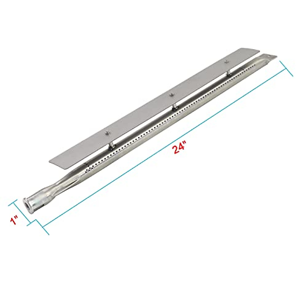 Derurizy Grill Burners Tube Replacement for Viking Oven 316-911, VGBQ 30 in T Series, VGBQ 41 in T Series and Others Gas Grills Models, Stainless Steel Pipe Viking Range Parts, 24", 2 Pack