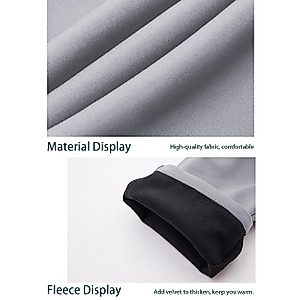 EKLENTSON Mens Hiking Pants Outdoor Fishing Snow Ski Warm Lightweight Work Pants Light Grey