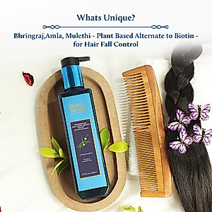 Blue Nectar Anti Hair Fall Shampoo with Amla, Honey and Mulethi, Paraben and Sulfate Free Shampoo for Women and Men Natural Hair Shampoo for Thick Hair (10 Herbs, 6.76 Fl oz)