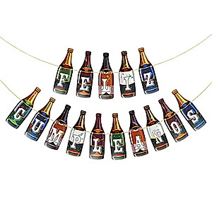 Dalaber Bottle Shape Feliz Cumpleanos Banner - Spanish Birthday Party Decorations - Fiesta Mexican Themed Birthday Party Decoration for Adults