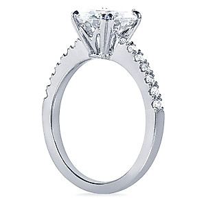 Kobelli Moissanite and Lab Grown Diamond Engagement Ring 2 1/10 CTW 14k White Gold (GH/VS, DEF/VS), 10