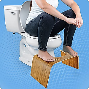 Squatty Potty The Original Bathroom Toilet Stool - Slim Teak Finish, 7 inch Height