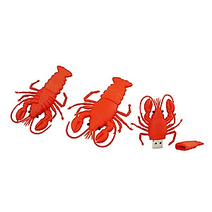 16GB Lobster Shape USB Flash Drives Pen Drive Memoria Flash Stick PenDrives USB Flash Disk Thumb Drive U Disk USB Drive USB 2.0 Pen Drive PenDrive (Red)