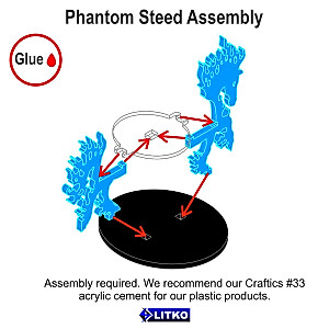 LITKO Character Mount | Phantom Steed | Ghost Horse | Role Playing Games | Compatible with Dungeons & Dragons and Pathfinder Games (50mm Round Base)