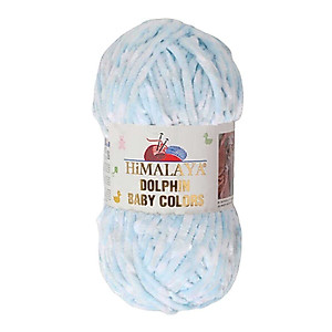 Himalaya Dolphin Baby Colors, Each Skein 100 Gr/3,5 oz, 120 mt/ 132 yd, Super Bulky Yarn, Blanket Yarn, Velvet Yarn, Knitting Yarn, Amigurumi Yarn, Baby Yarn (80425)