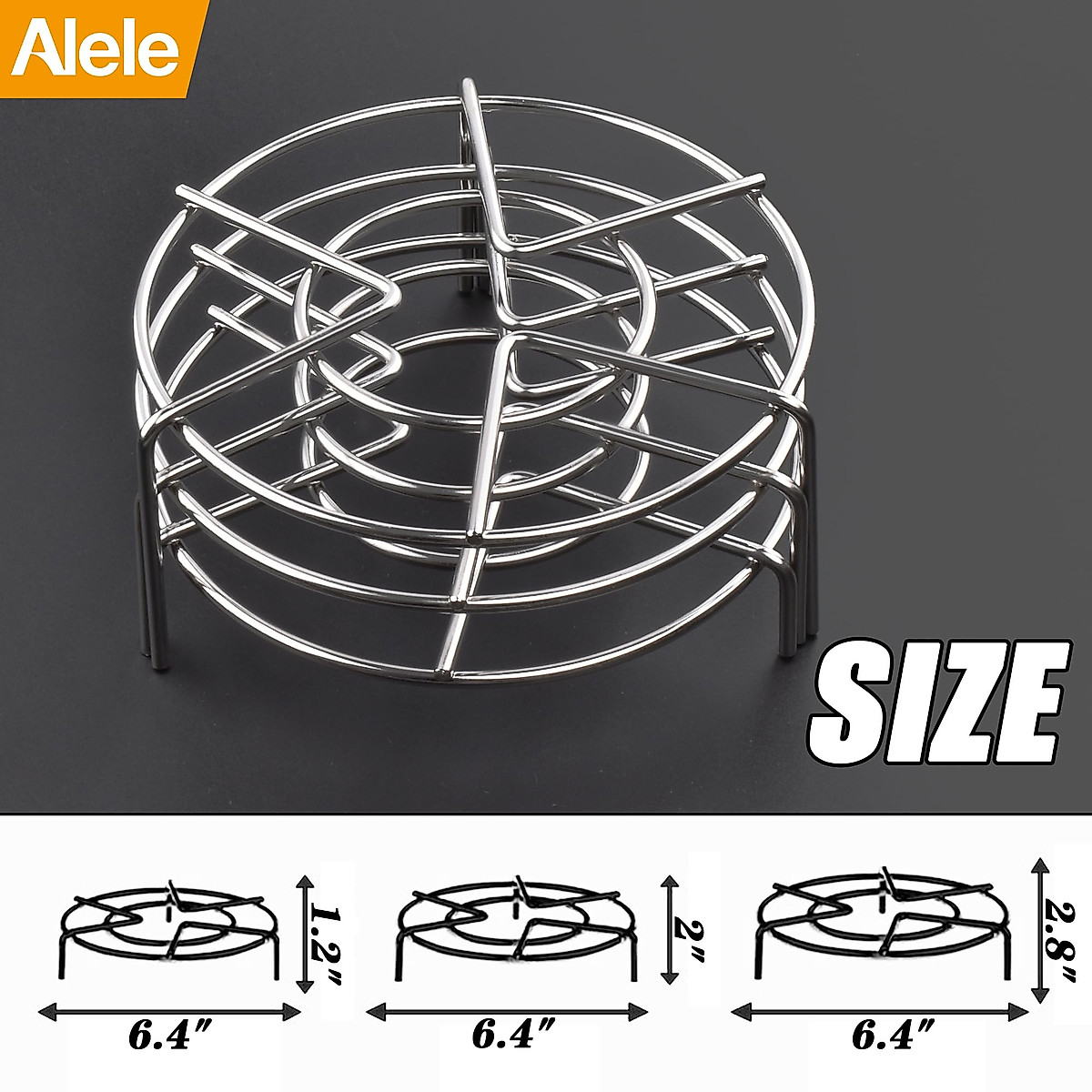 Steam Rack Trivet Stainless Steel Steaming Rack Electric Pressure Cooker steam rack Stand Diameter 6" 3Pack