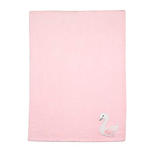Bedtime Originals Blossom Pink/White Swan Coral Fleece Baby Blanket