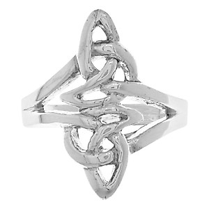 Jewelry Trends Double Trinity Celtic Knot Sterling Silver Ring Size 9
