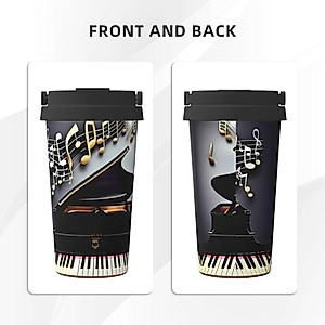 WANGZHAO Music Note Pianos Print Double Wall Stainless Steel Vacuum Insulated Tumbler Cup Home Thermal Cup
