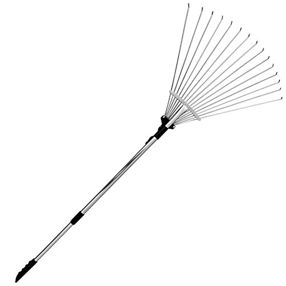 TABOR TOOLS Adjustable Metal Rake - Collapsible & Telescopic - Garden, Yard, & Lawn - Ideal for Leaves, Shrubs & Small Areas. J16A