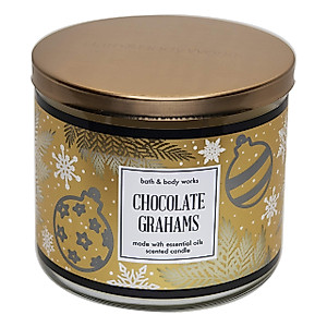 White Barn Bath & Body Works 3-Wick Candle w/Essential Oils - 14.5 oz - Many Scents! (Chocolate Grahams)