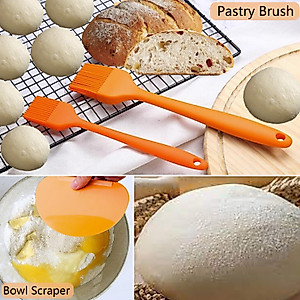 GUXVNE 16PCS Bread Proofing Basket Kit,9 In Round Sourdough Proofing Basket,Proofing Set,Sourdough Bread Baking Supplies with Dough Whisk,Linen Liner,Dough Scraper,Bread Lame,Silicone Bread Sling