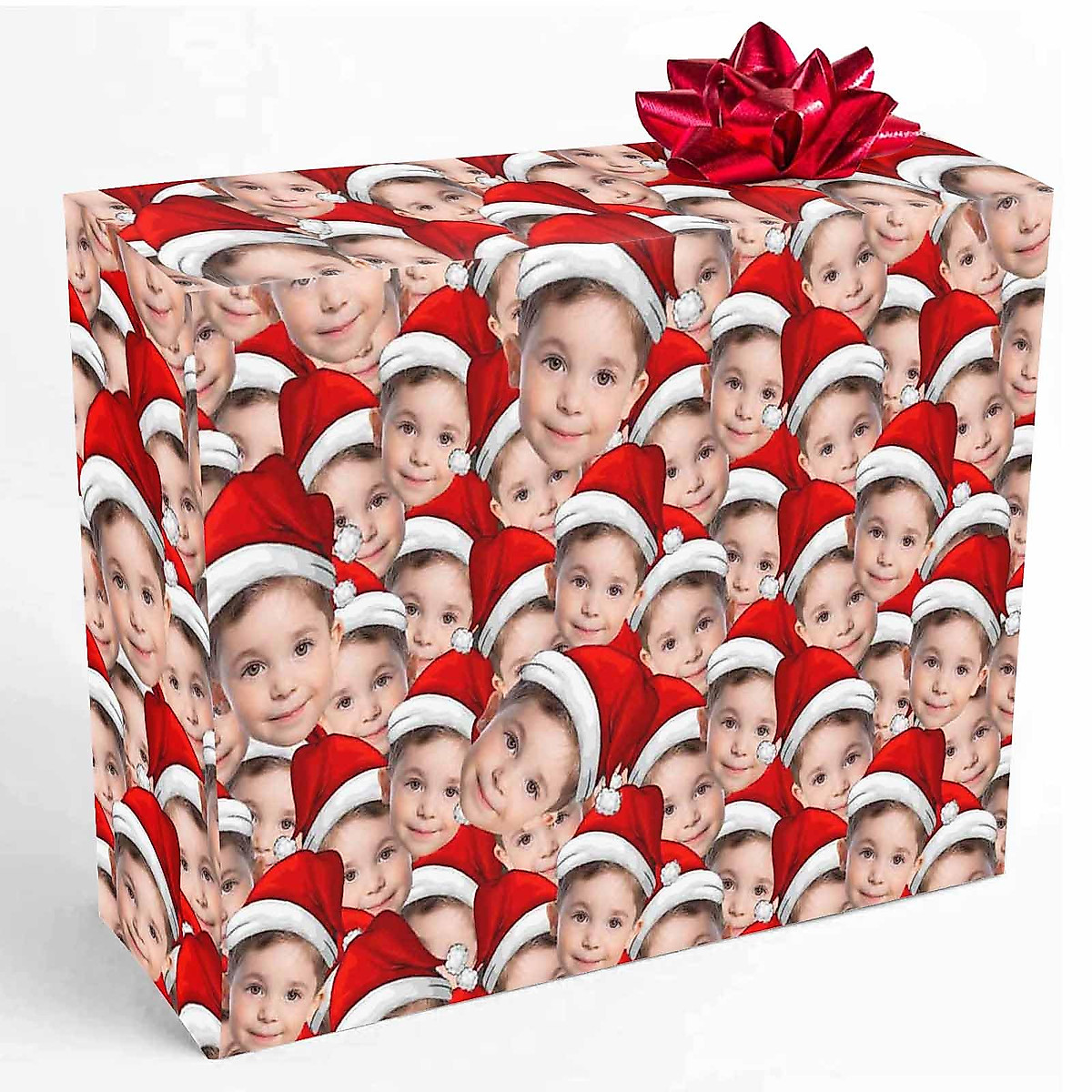 Personalized Wrapping Paper with Photos for Birthday Party, Thick Custom Wrapping Paper Rolls with Drawing Pictures for Kids Boyriend & Girlfriend Family 58"x 23"