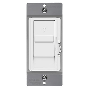 TOPGREENER Digital Dimmer Light Switch for 200W Dimmable LED/CFL Lights, Single Pole Led Slide Dimmer Switch, Neutral Wire Not Required, UL Listed, TGDS1-W, White,1 Pack