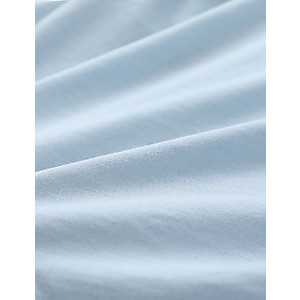 CRZ YOGA Pima Cotton Cropped Tank Tops for Women Soft High Neck Crop Workout Top Athletic Yoga Basic Sleeveless Shirts Blue Linen Medium