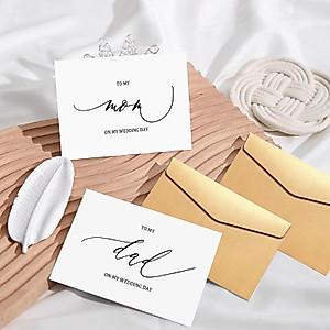 Nchigedy Set of 2 Wedding Day Card for My Parents, To Dad And Mom On My Wedding Day Card, Wedding Day Card Set for Mom And Dad