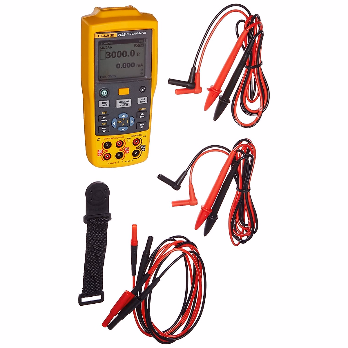 Fluke 712B RTD Temperature Calibrator, Yellow/Brown/Black/Red