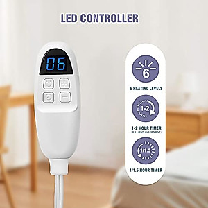 Danamix Heating Pad for Back Pain and Cramp Relief,Extra Large 12" x 24" Size Electric Heating Pad for Shoulder Neck Pain, 6 Temperature Level and 2Timer Settings Auto Shut Off.